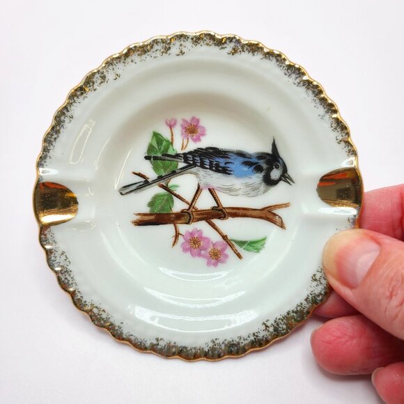 Japan | Accents | Vintage Porcelain Hand Painted Bird On Branch Gold ...